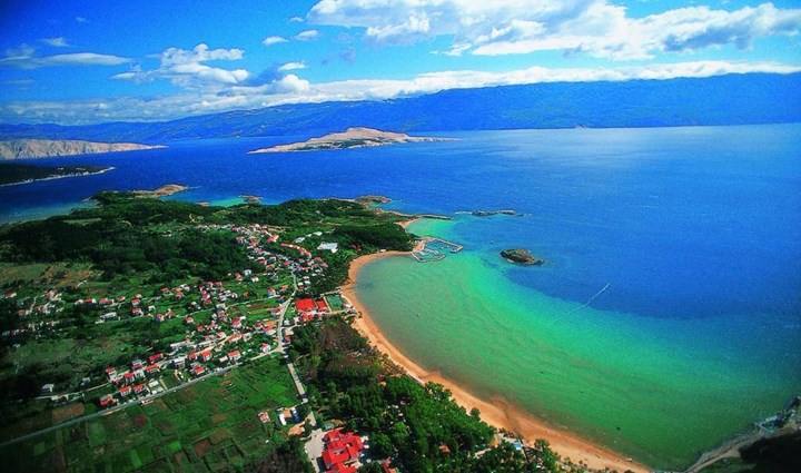 Paradise beach on the island of Rab in Croatia